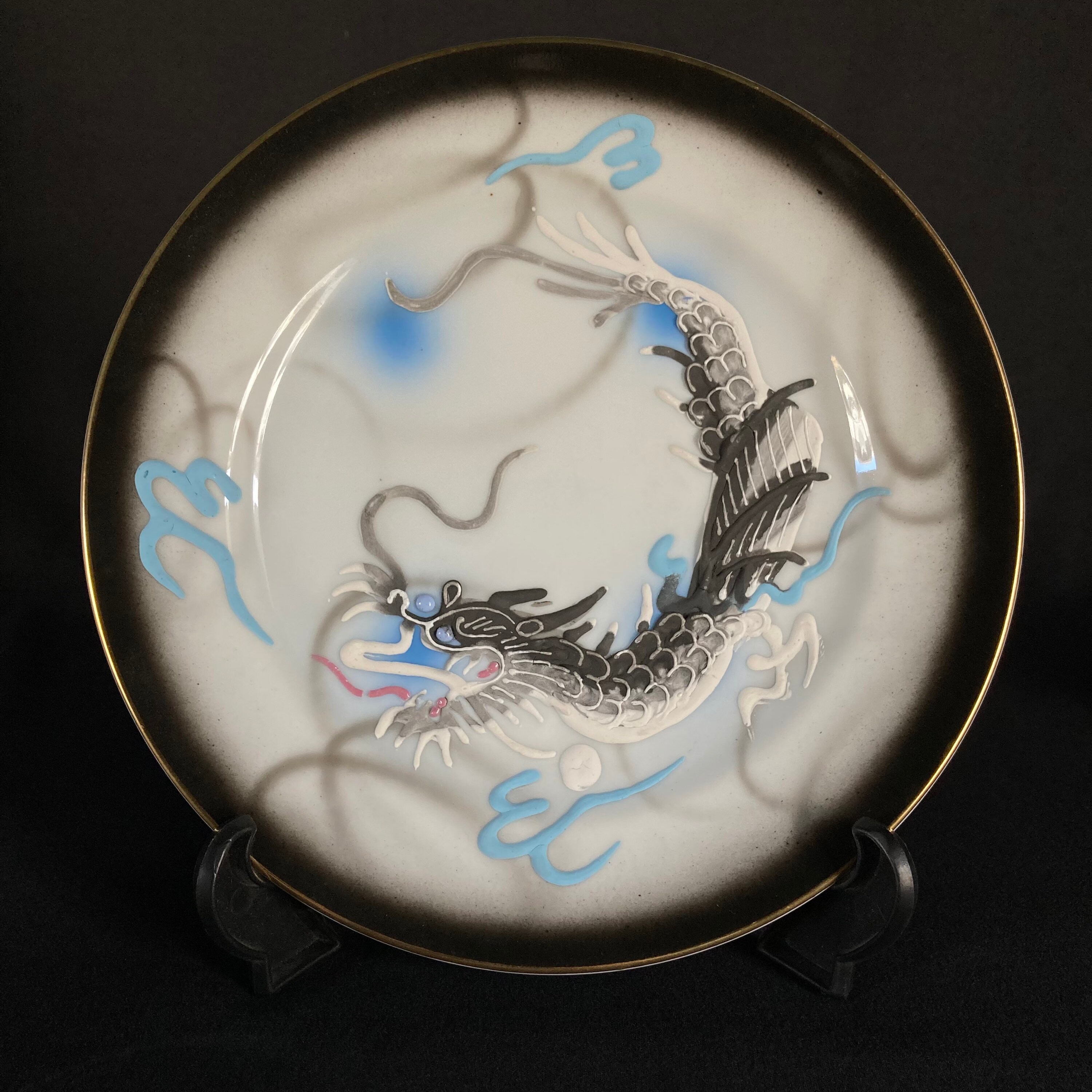 Gorgeous Dragon Head Tea Set, Japanese Hand Painted Porcelain, Eggshell ...