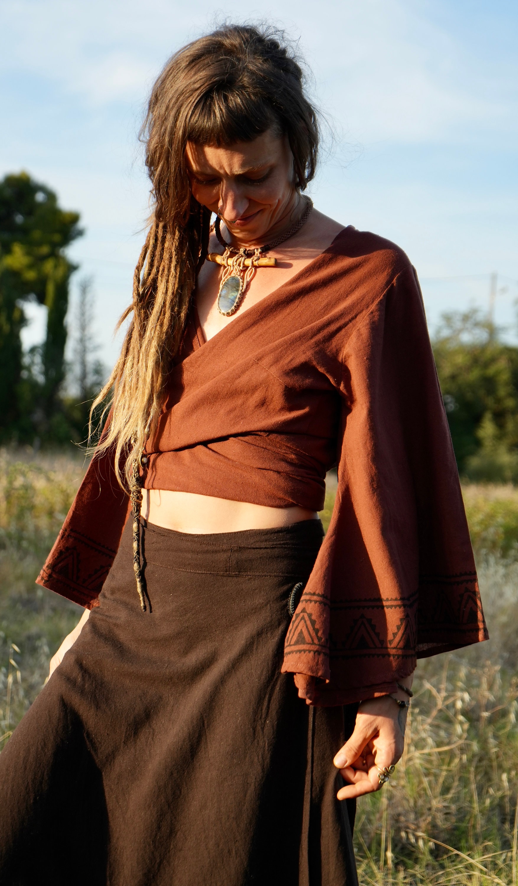 Goddess Blouse,tribal Wrap Blouse, Tribal Clothing, Bell Sleeves Top ...