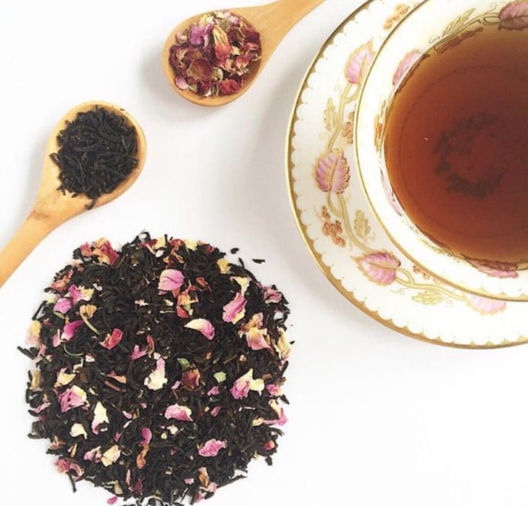 ROSE TEA Blend English Breakfast Rose Petals Tea Lovers - Etsy