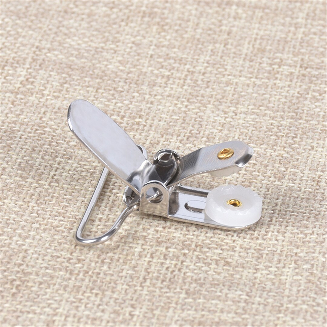4PCS Stainless Steel Suspender Clip Pacifier Clip Strap Fastener ...