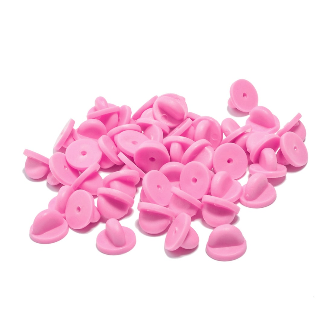Various Color PVC Pin Back, Round Shape Plastic Pin Back,plastic Rubber ...