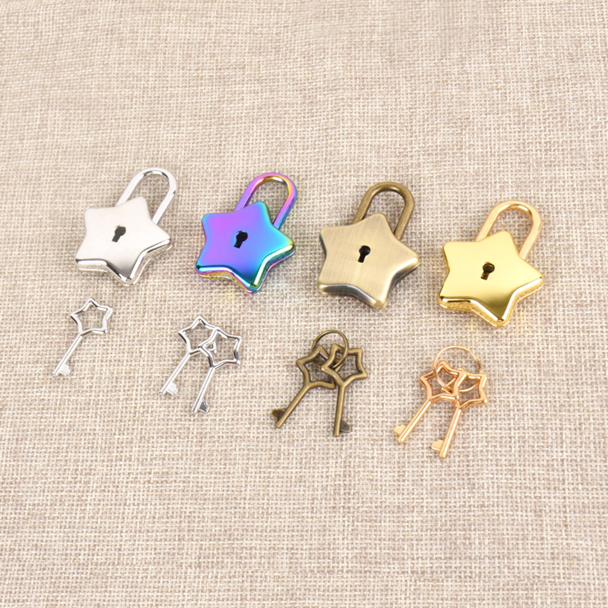 Star Padlock With Key Closure Security Lock for Diary Purse - Etsy