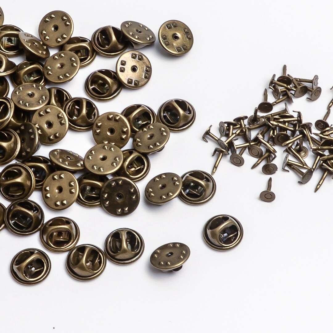 20PCS Various Color Brass Butterfly Clutch Pin Back With 8mm Pin ...