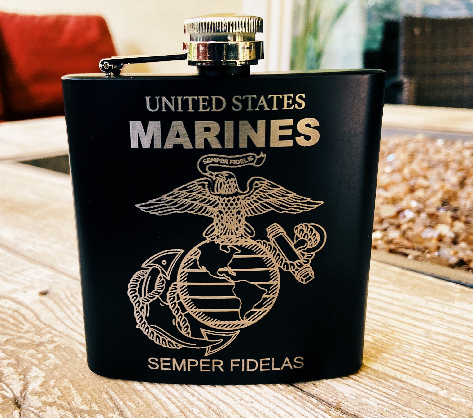 Laser Engraved Hip Flask. Marine, Navy Mustang, Navy Chief, Gift for ...