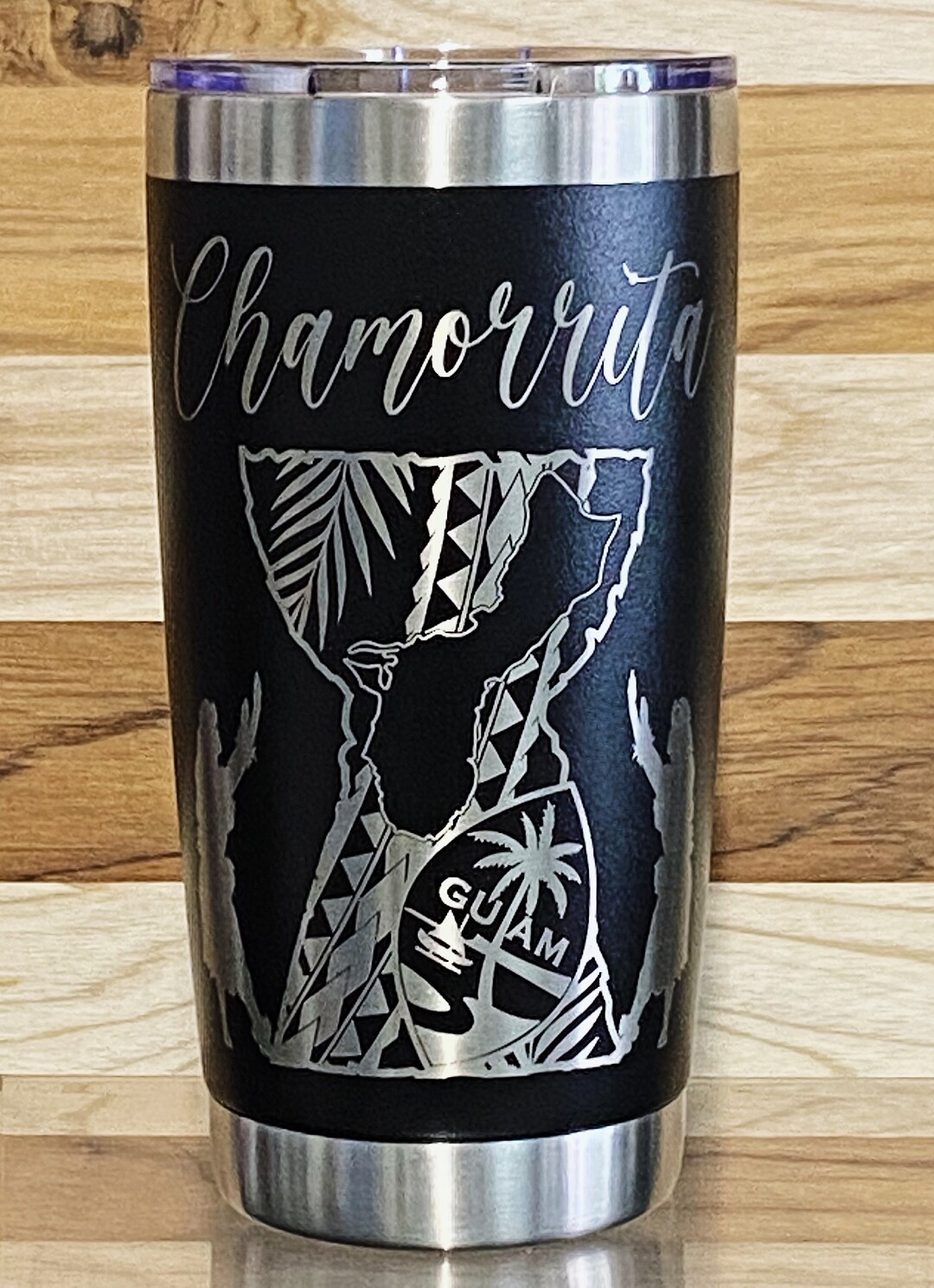 Laser Engraved Guam Print Design Latte Stone "chamorrita" Tumbler. 20oz ...