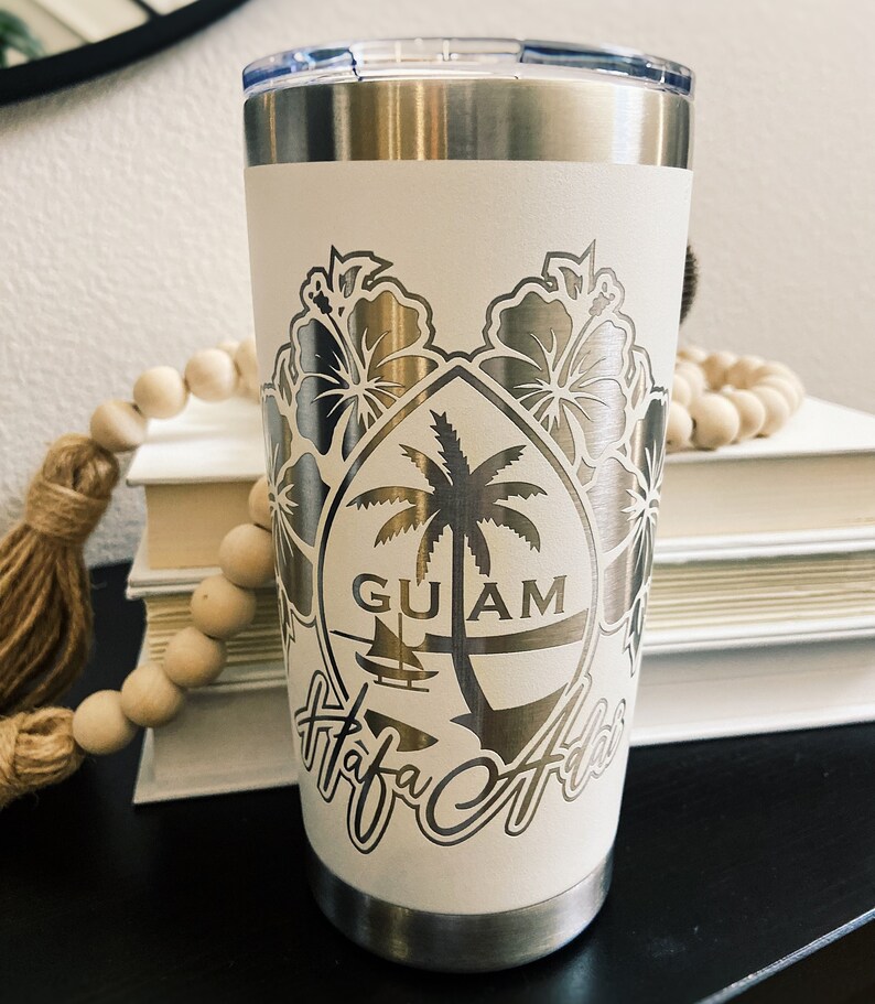 Guam Print Tumbler, Laser Engraved, 20oz, Double Wall, Guam Gift ...
