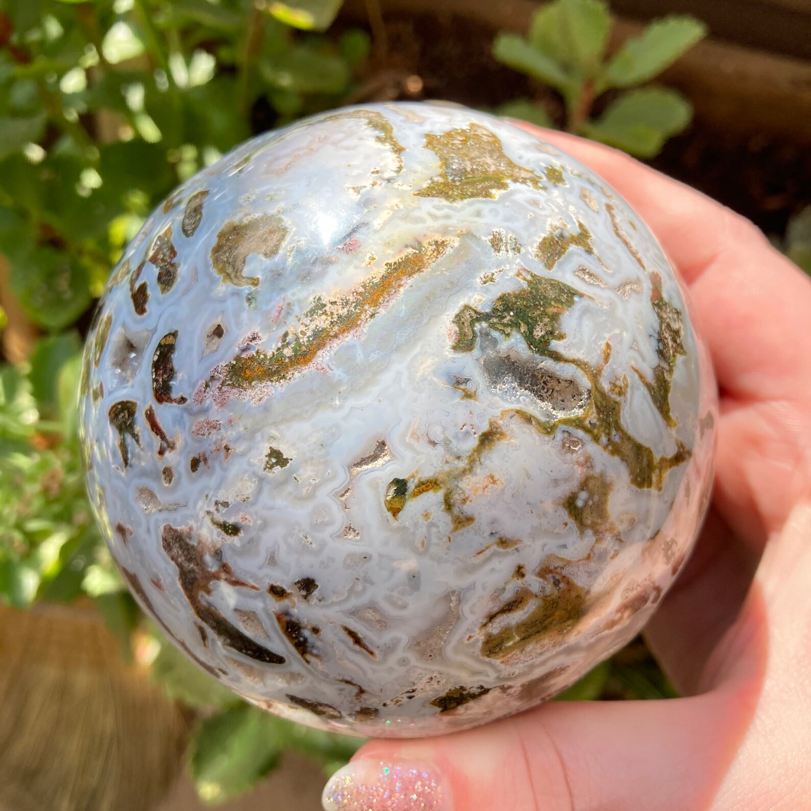 Pastel Blue Ocean Jasper Sphere - Etsy