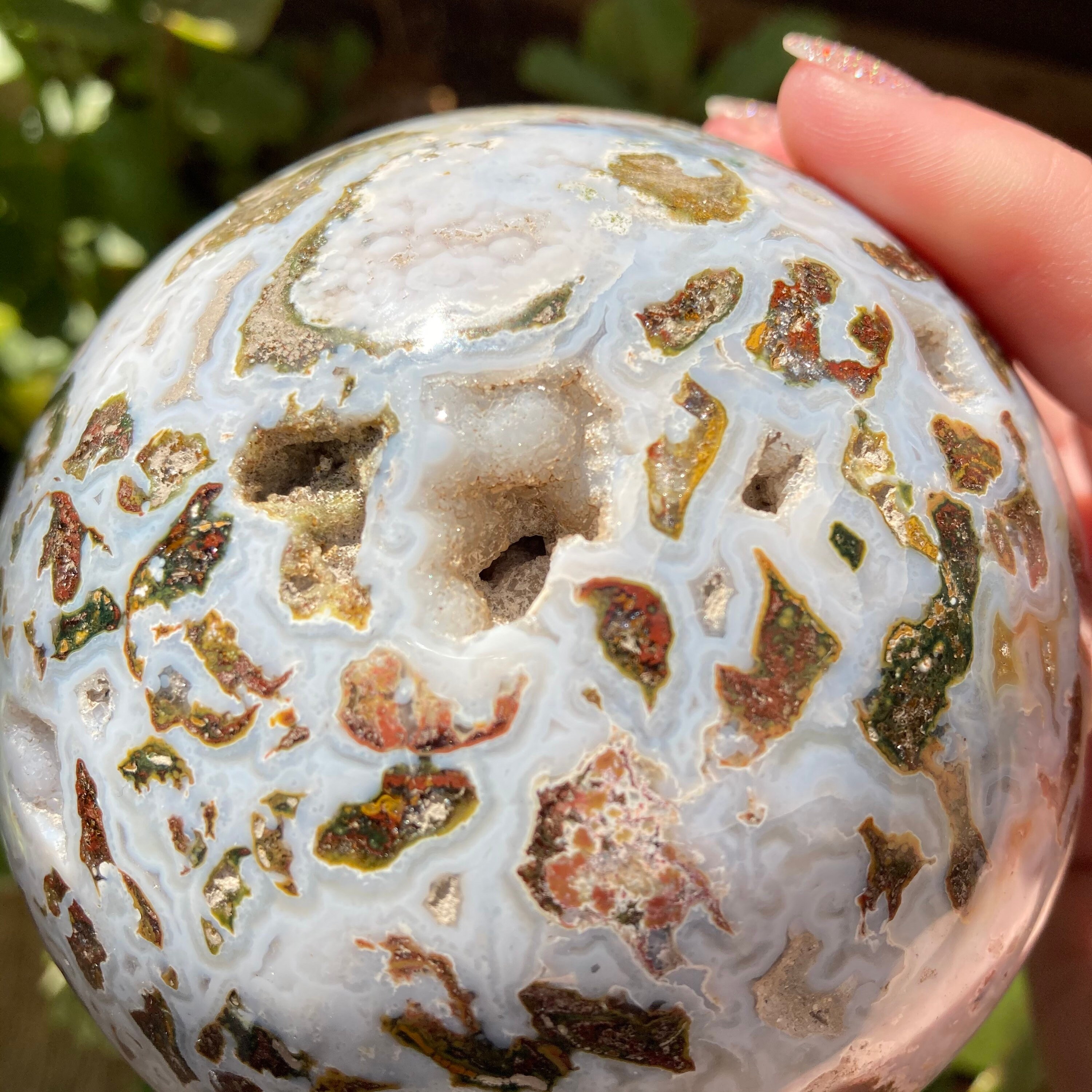 Pastel Blue Ocean Jasper Sphere - Etsy