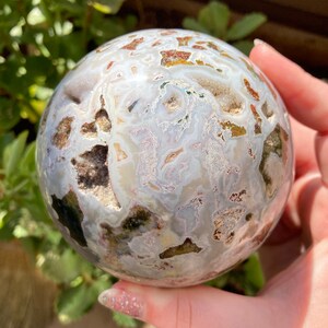 Pastel Blue Ocean Jasper Sphere - Etsy