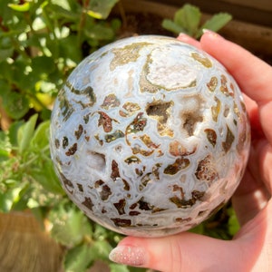 Pastel Blue Ocean Jasper Sphere - Etsy