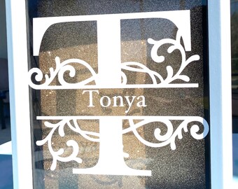 Initial Flower and Butterfly Shadow Box /custom Shadow Box - Etsy