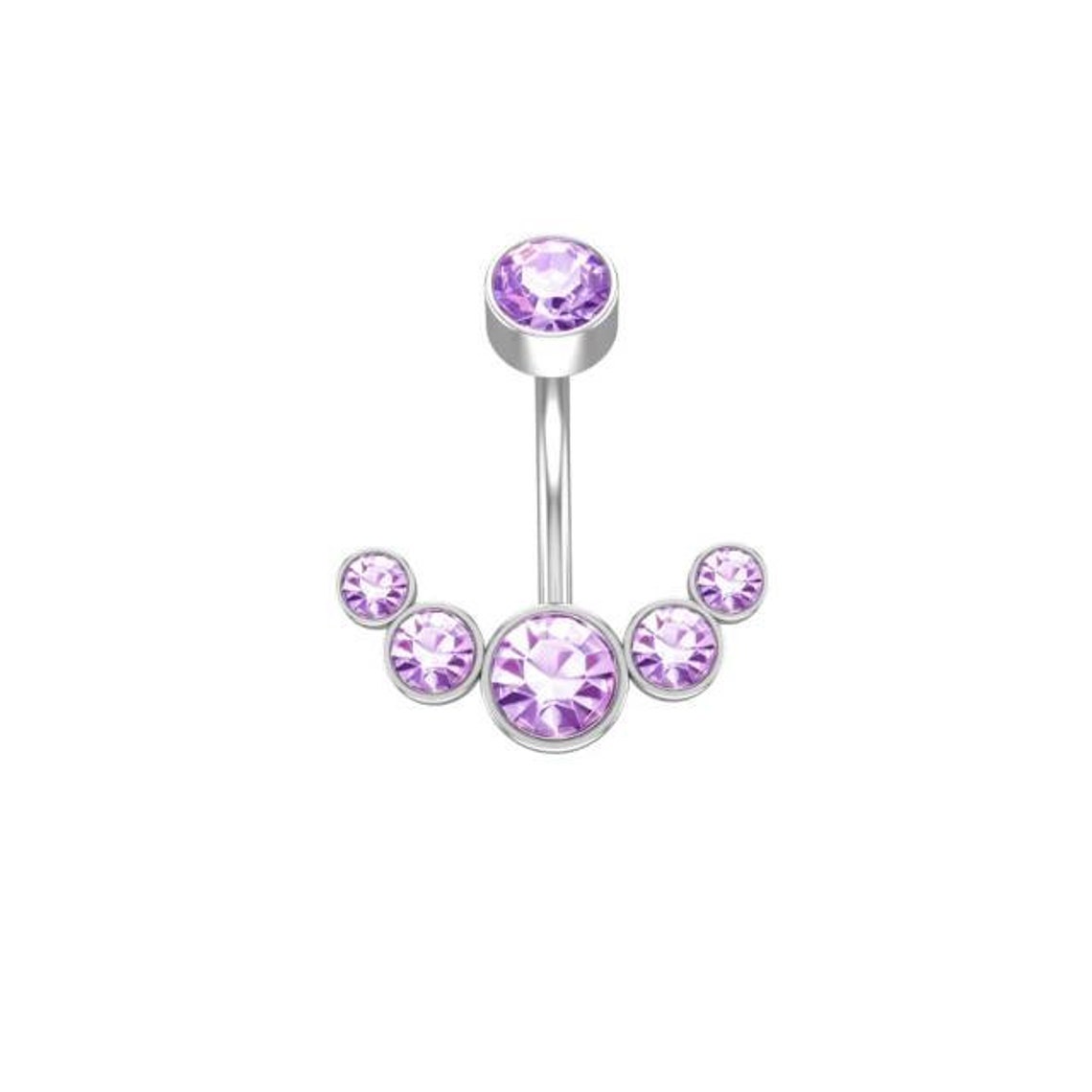 CZ Crystal Vertical Belly Button Navel Ring gift for her | Etsy