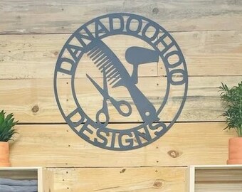 Personalized Metal Hair Stylist Name Sign, Custom Hairstylist Business ...