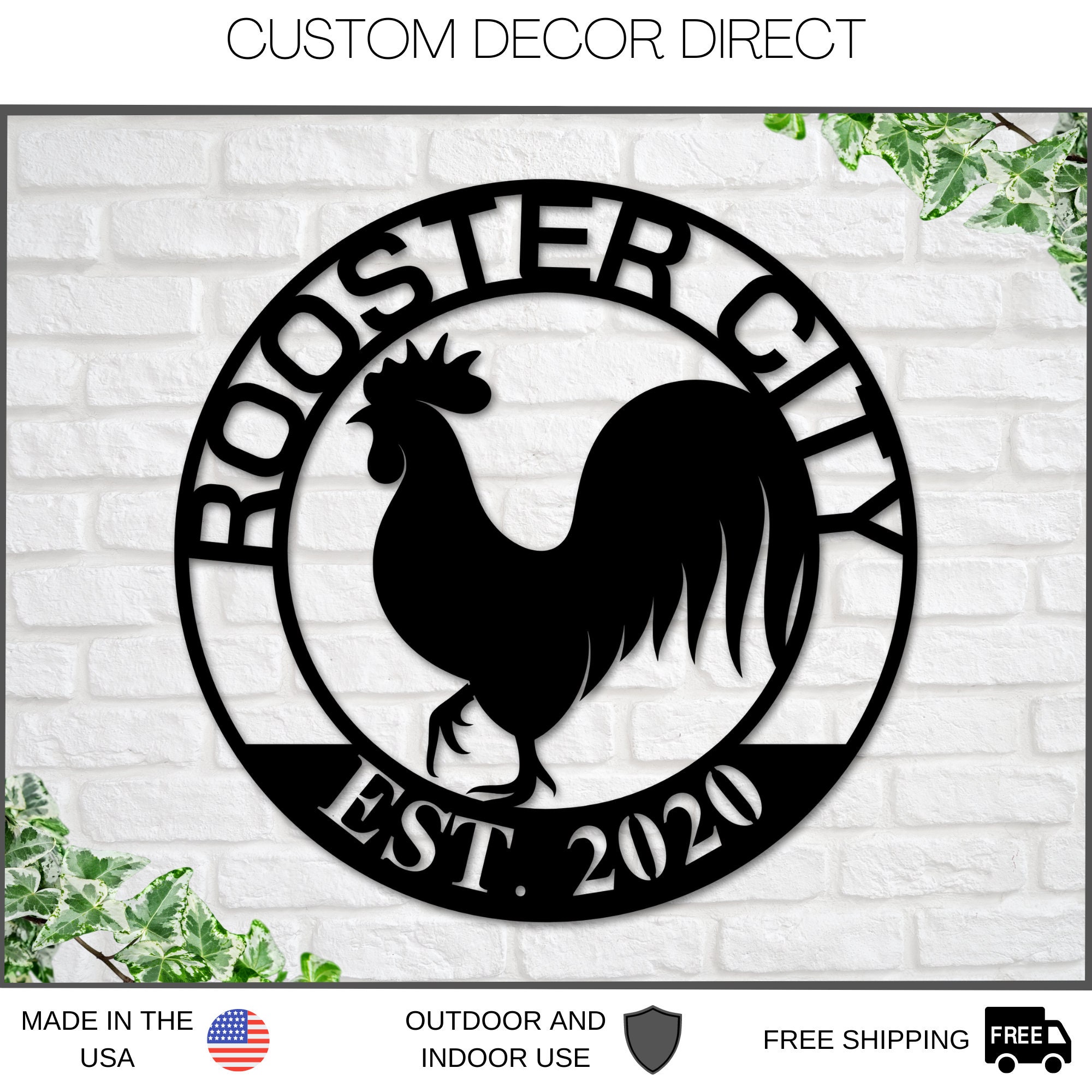 Custom Rooster House Sign, Rooster House Coop Sign, Rooster Decor, Our ...