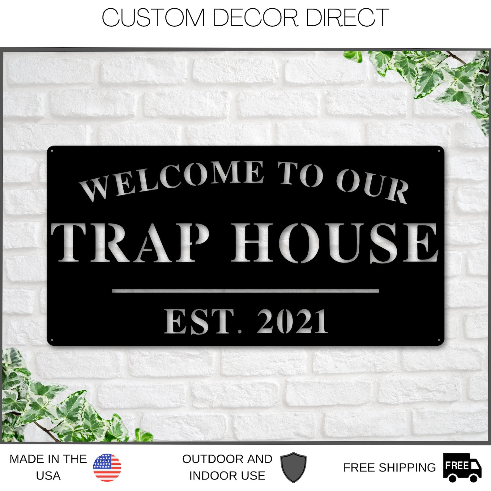 Welcome to Our Trap House Sign Personalized Trap House Sign - Etsy
