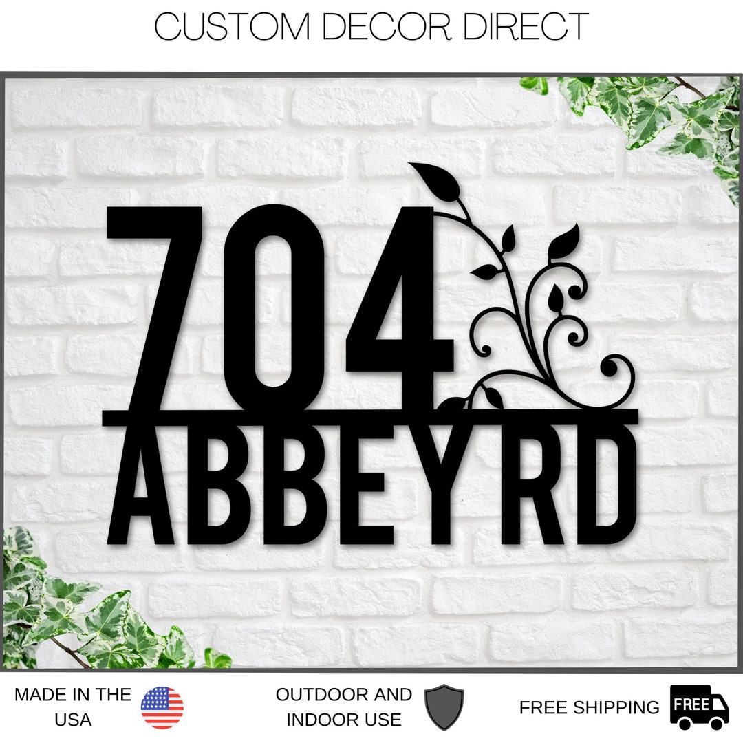 Address Sign, Metal Address Plaque, Metal House Numbers, Custom Address ...