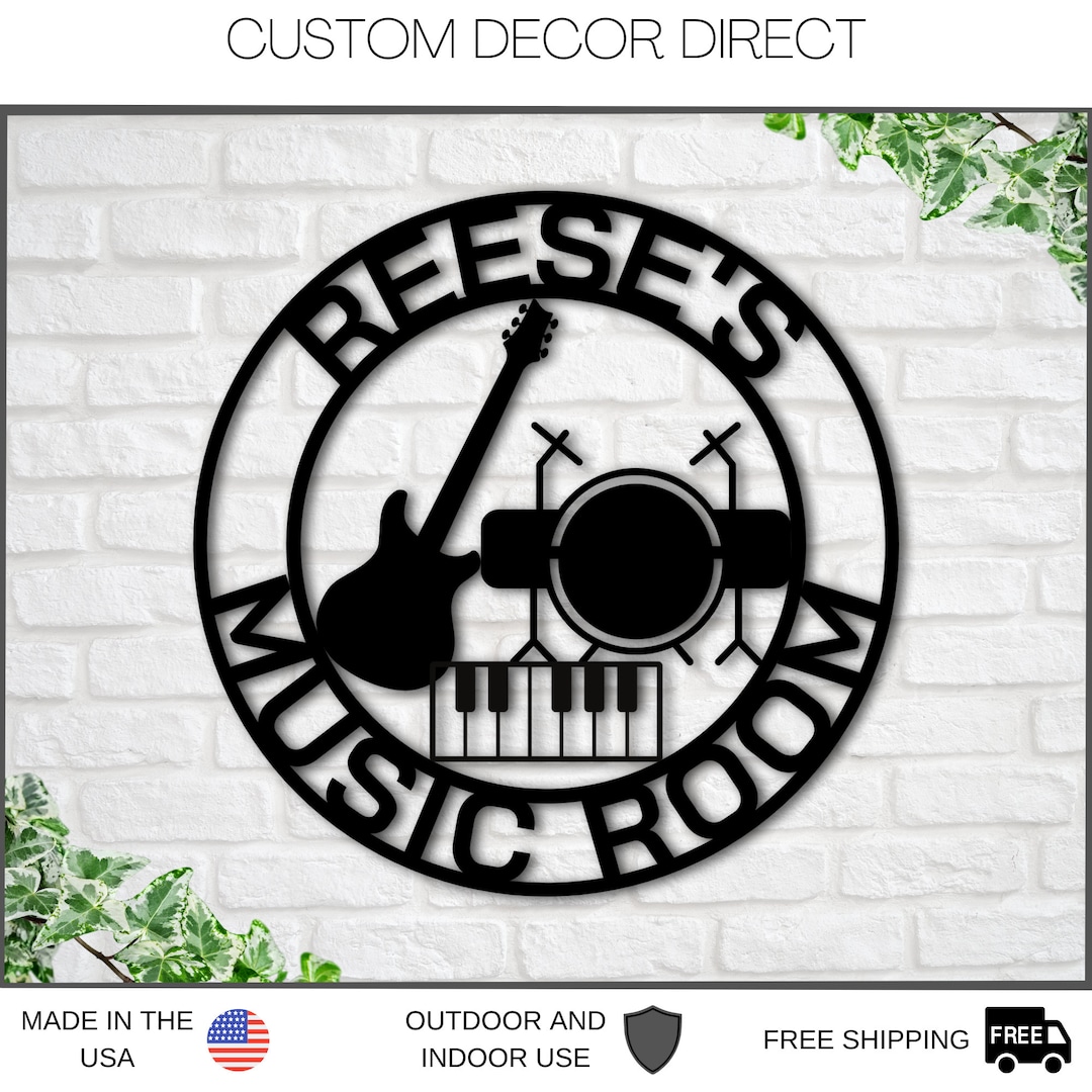 Custom Music Room Sign, Music Studio Metal Sign, Personalized Music ...