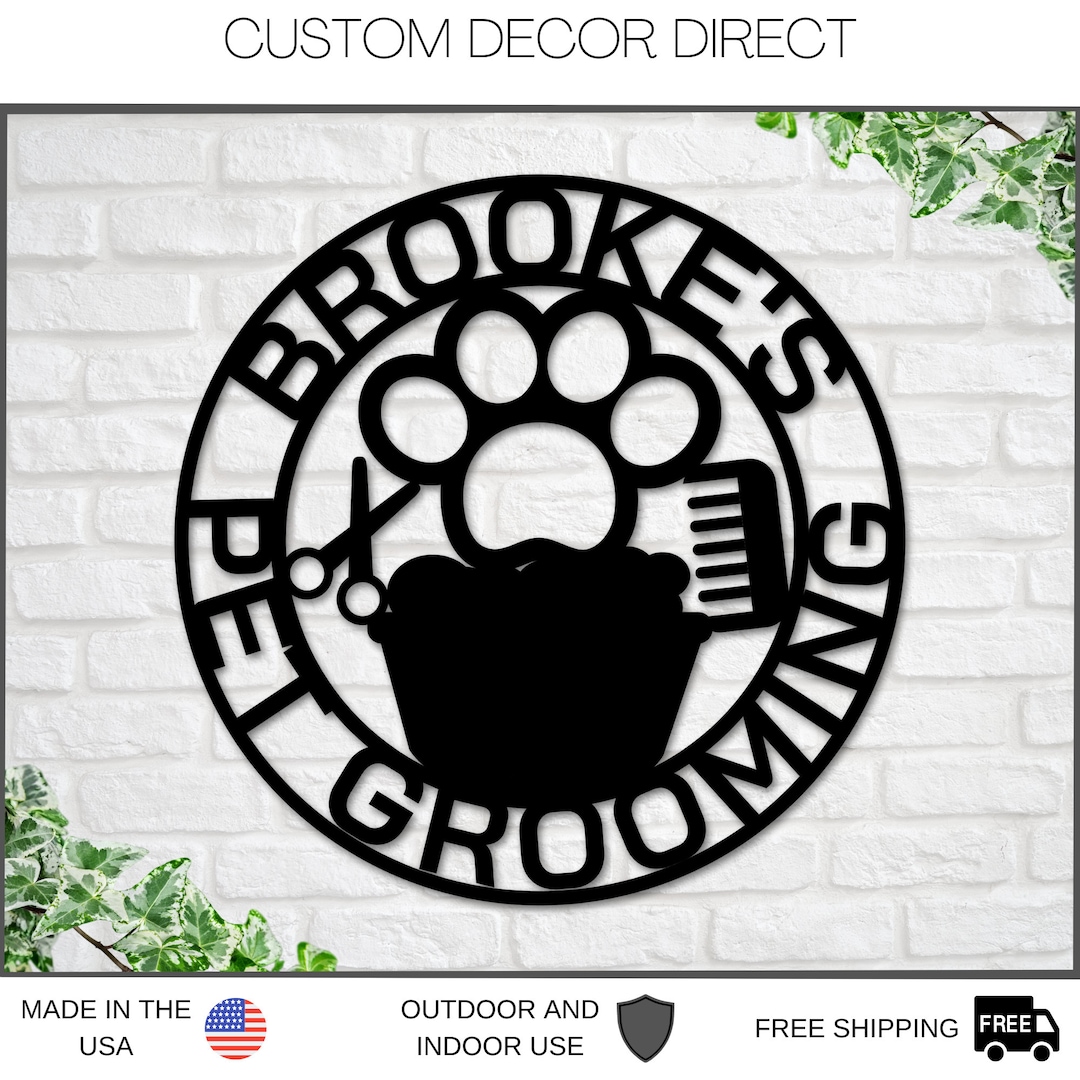 Pet Grooming Sign, Pet Groomer Sign, Dog Grooming Sign, Grooming ...