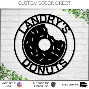 Donut Shop Sign, Personalized Donuts Sign, Donut Shop Decor, Custom ...