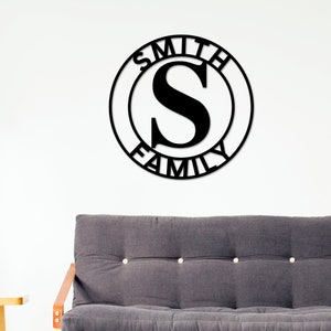 Metal Monogram Sign Wall Decor Home Kitchen Art Patio Farmhouse Outdoor ...