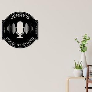 Podcast Studio Sign, Podcast Room Sign, Podcast Logo, Metal Sign ...