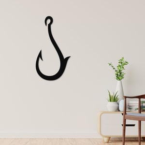 Fishing Hook Wall Decor, Metal Fishing Hook Decor, Fishing Decor ...