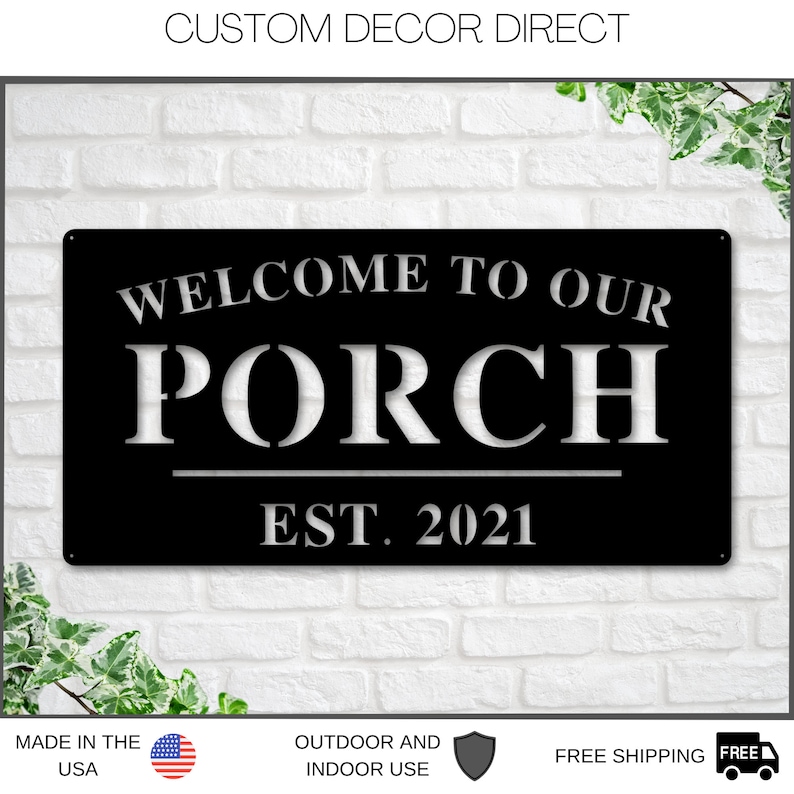 Welcome to Our Porch Sign, Personalized Porch Name Sign, Outdoor Patio ...