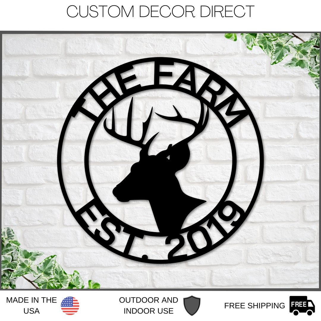 Ranch Sign, Farm Sign, Hunting Sign, Deer Head Sign, Metal Deer Sign ...
