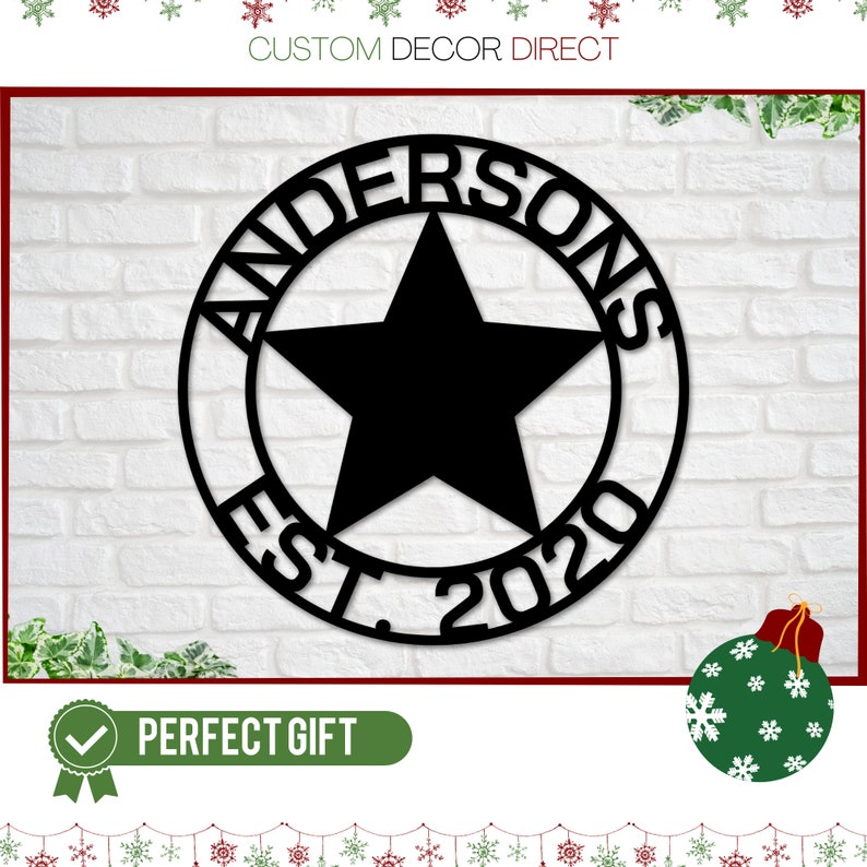 Family Name Metal Star Sign Metal Wall Art Housewarming - Etsy