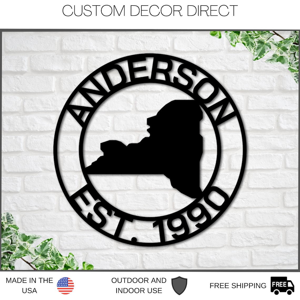 Custom State Metal Sign Personalized State Sign Custom Name - Etsy