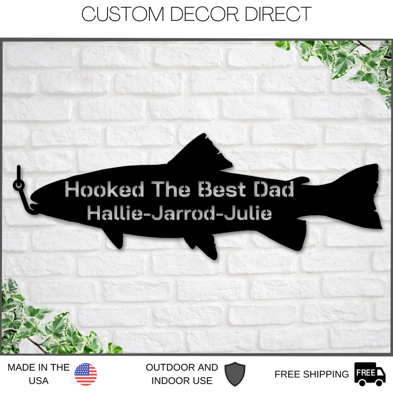 Fathers Day Fish Sign Fishing Sign Fathers Day Gift Gift - Etsy