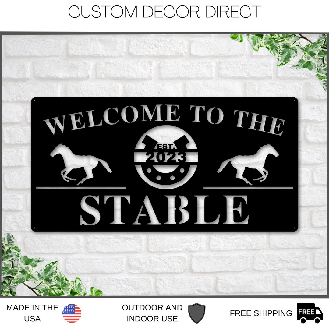 Custom Horse Stable Sign, Farm House Sign, Horse Sign, Metal Sign ...