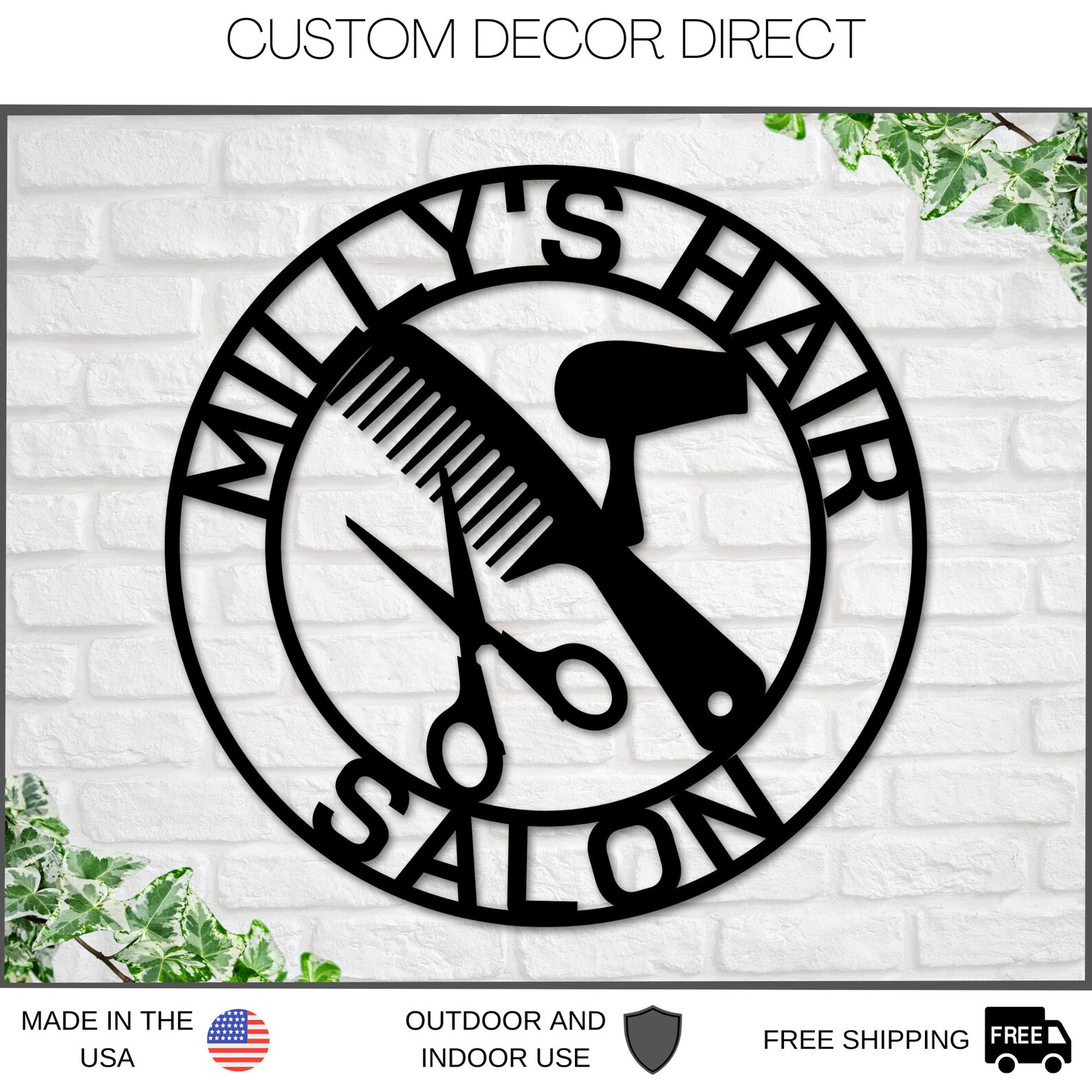 Hair Salon Sign Metal Hair Stylist Sign Personalized Salon - Etsy