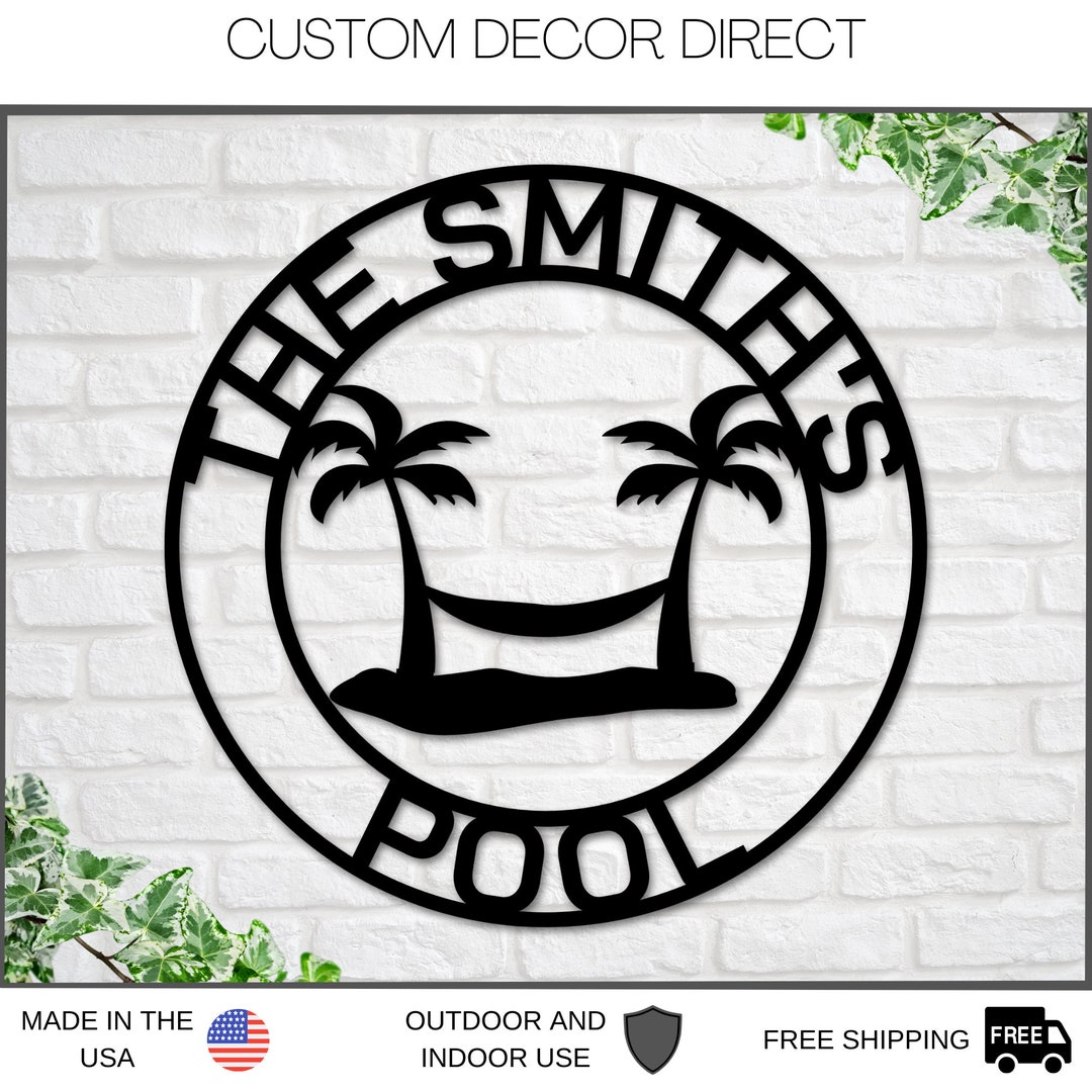Custom Pool Sign, Pool Sign, Welcome Pool Sign, Metal Pool Sign, Pool ...