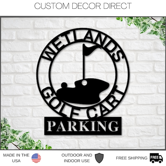 Personalized Golf Sign Gold Cart Parking Sign Metal Wall - Etsy