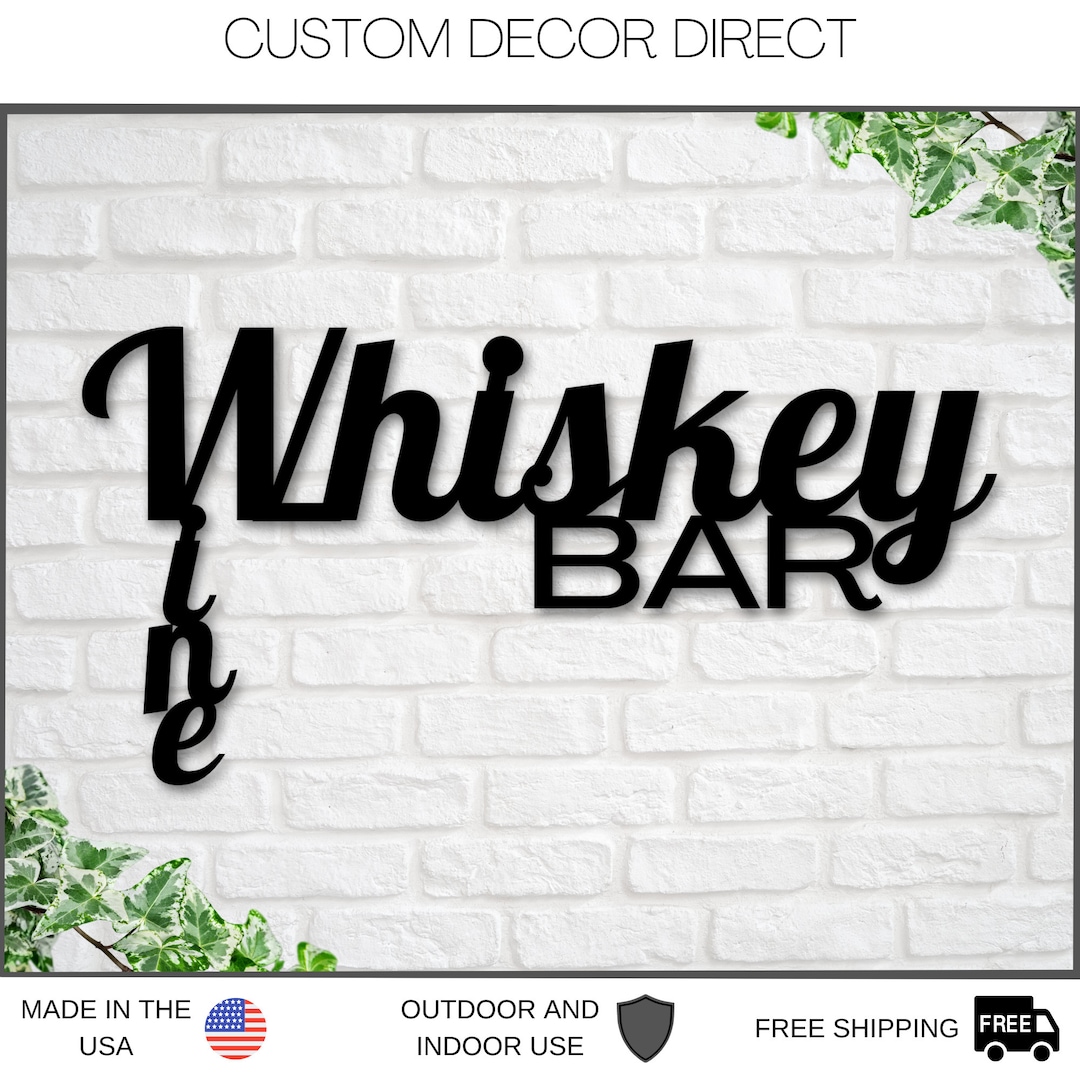 Personalized Bar Metal Sign, Whiskey Wine Bar Sign, Rustic Home Decor ...