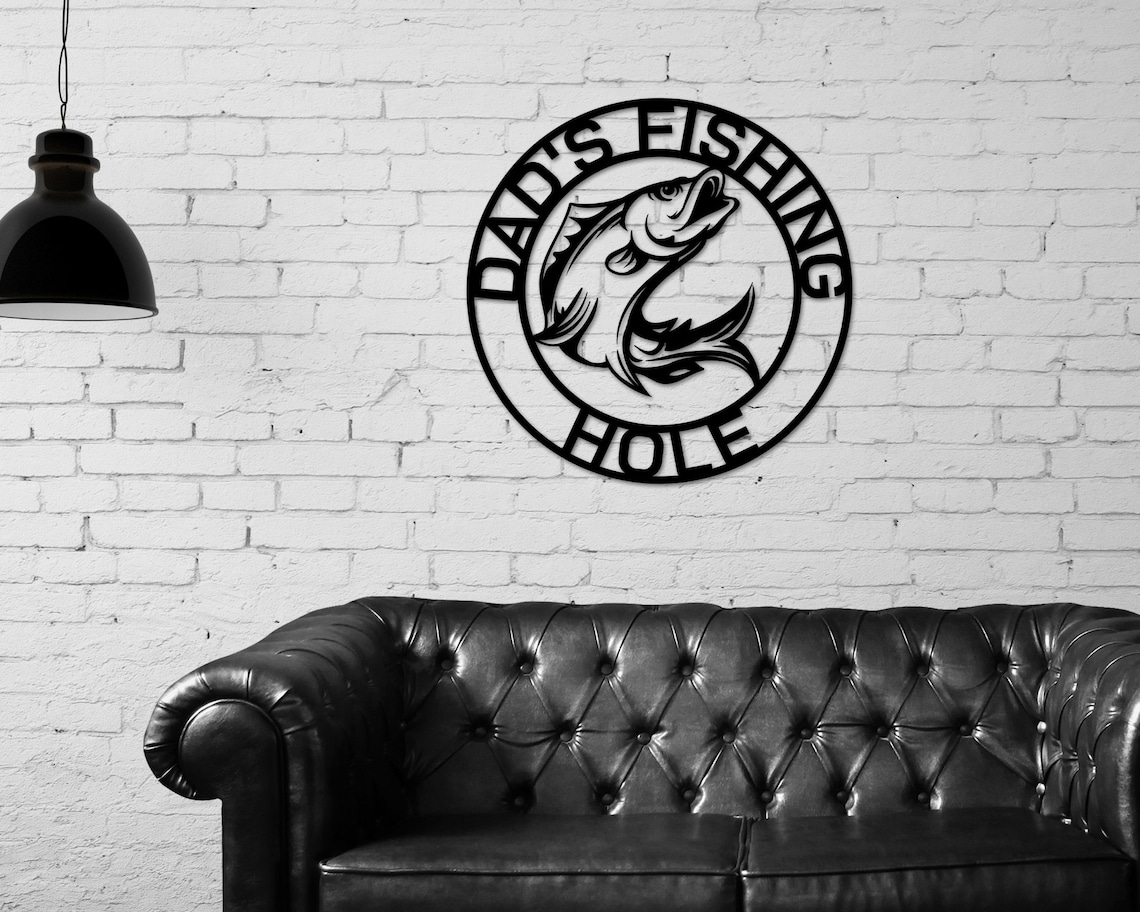 Fishing Monogram Fish Sign Custom Fishing Sign Custom Fish - Etsy