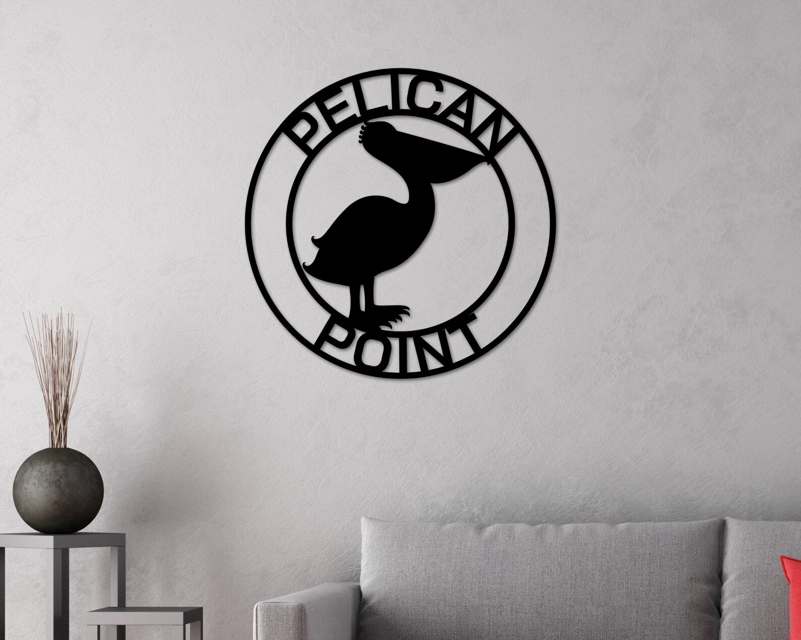 Personalized Metal Pelican Sign, Customizable Door Hanger or Wall Art ...