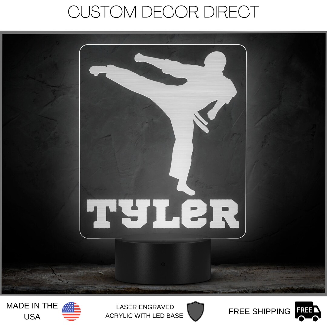 Karate LED Light, Personalized Karate Night Light, Martial Arts Decor ...