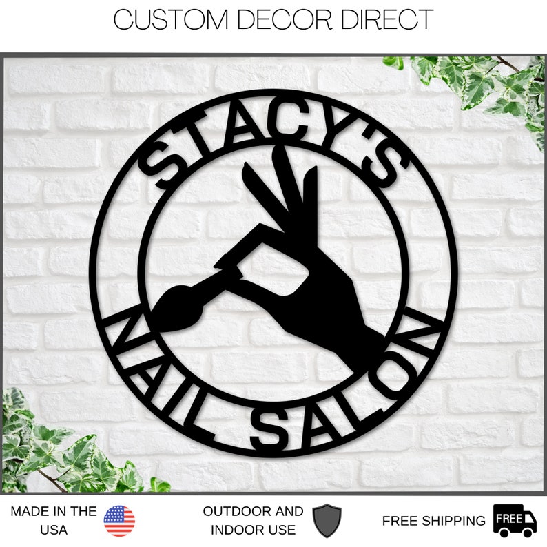 Nail Salon Sign, Nail Salon Business Sign, Personalized Nail Salon Sign ...