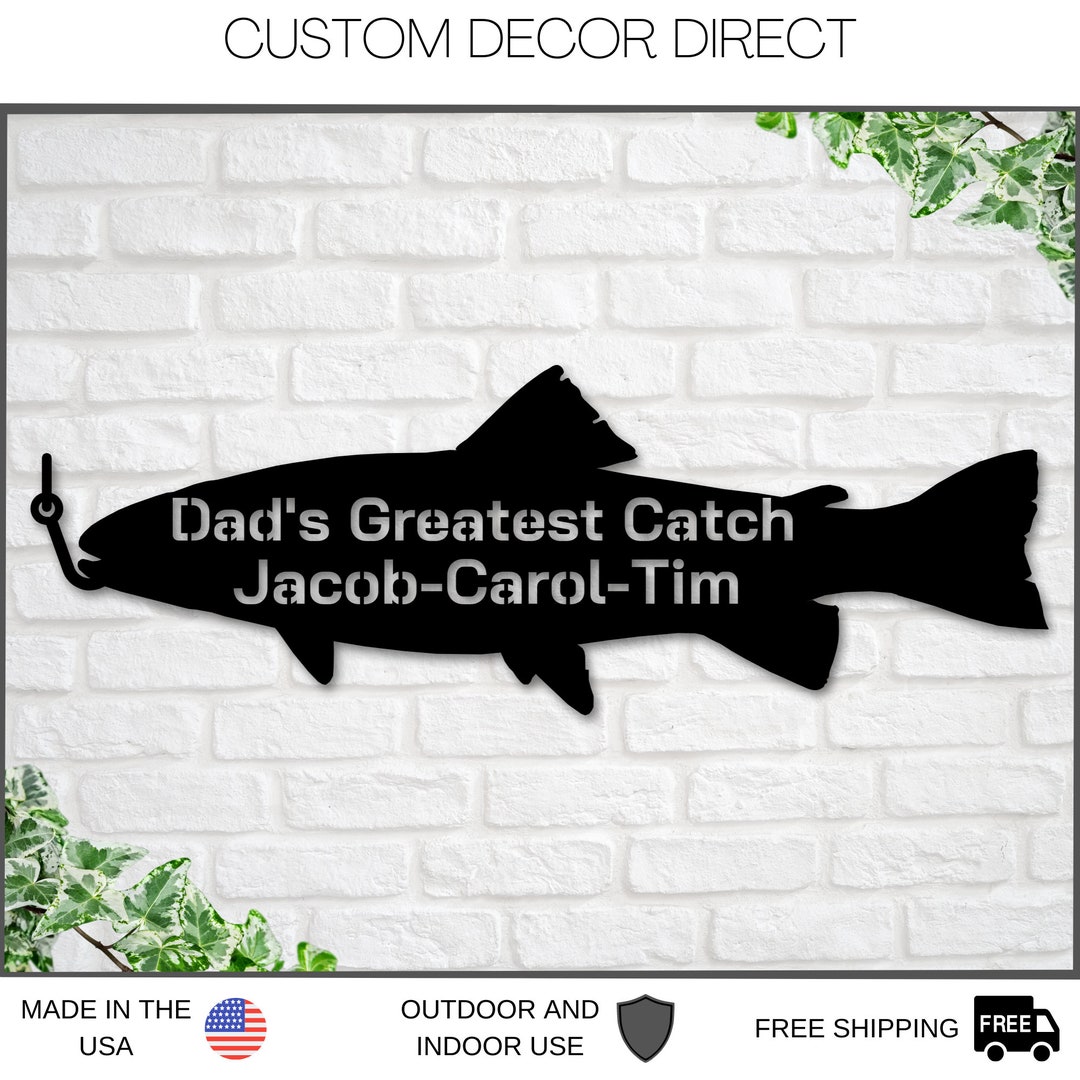 Fathers Day Fish Sign, Fishing Sign, Fathers Day Gift, Gift for Husband ...