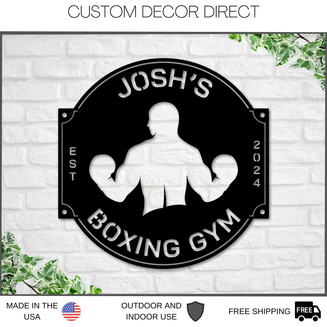 Boxing Sign, Boxing Gym Metal Sign, Martial Arts Sign, MMA Gym Sign ...