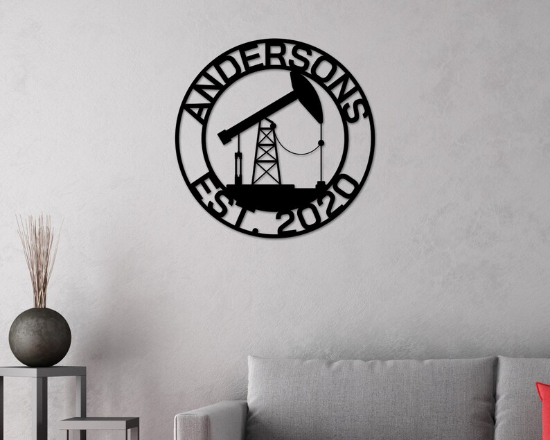 Oil Pump Sign Oilfield Decor Metal Wall Art Pump Jack Oil - Etsy