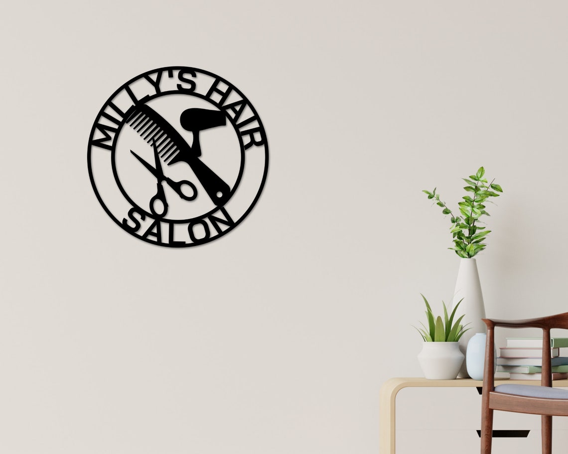 Hair Salon Sign Metal Hair Stylist Sign Personalized Salon - Etsy