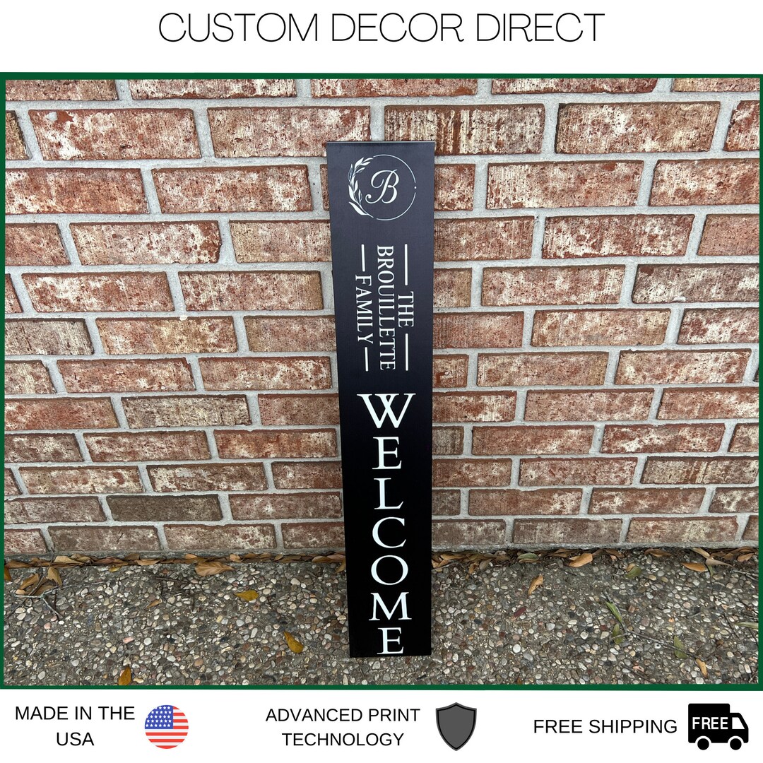 Family Name Welcome Sign Front Door, Housewarming Gift, Porch Decor ...