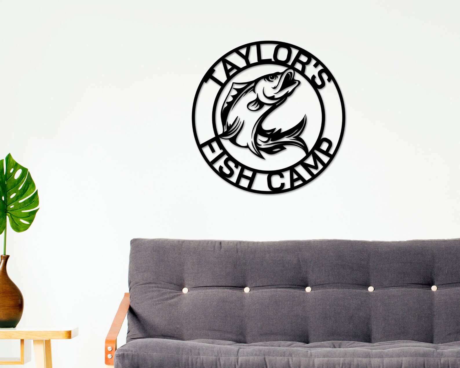 Fishing Monogram Fish Sign Custom Fishing Sign Custom Fish - Etsy