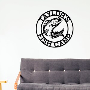 Fishing Monogram, Fish Sign, Custom Fishing Sign, Custom Fish Sign ...