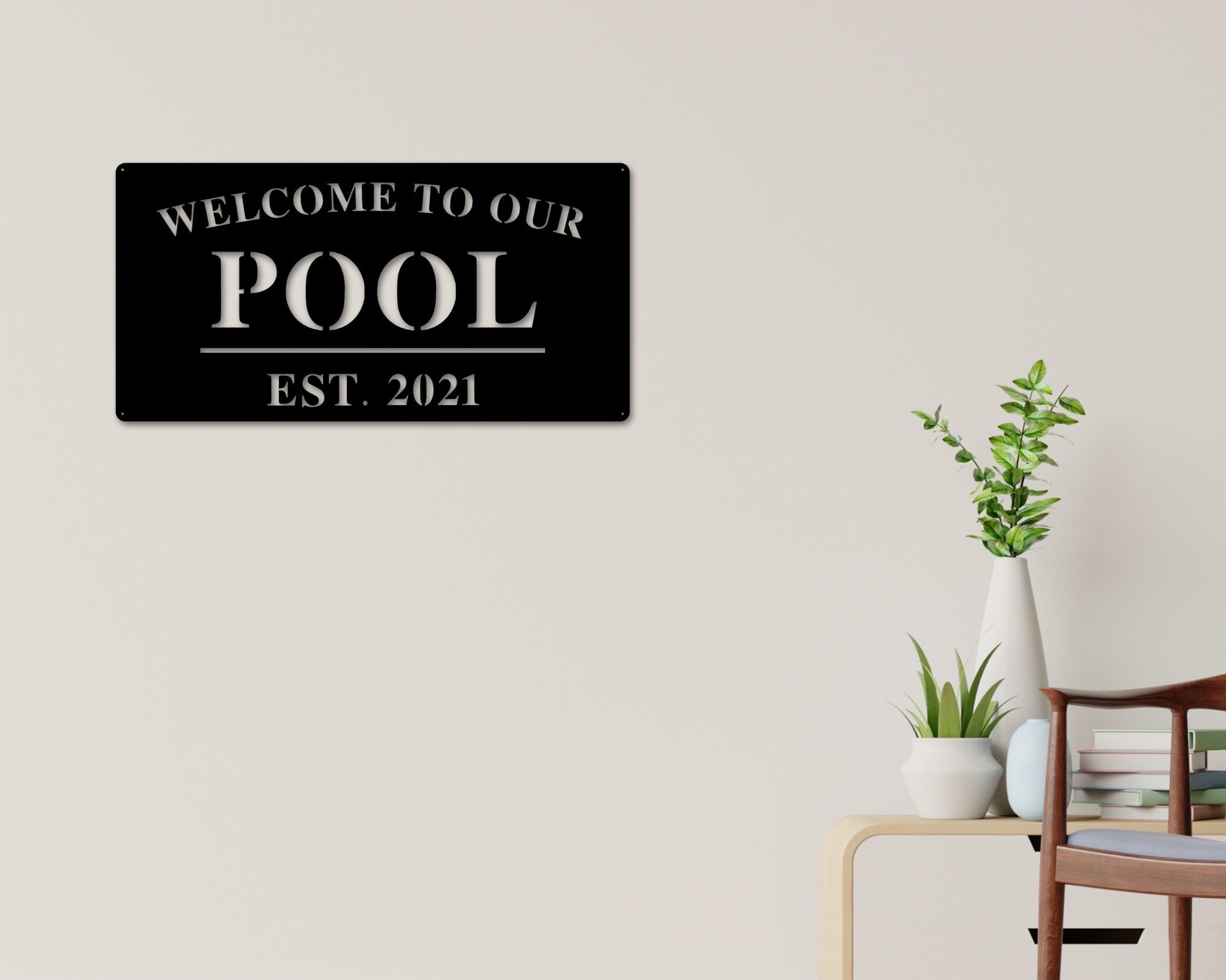 Welcome to Our Pool Sign Personalized Pool Name Sign Outdoor | Etsy