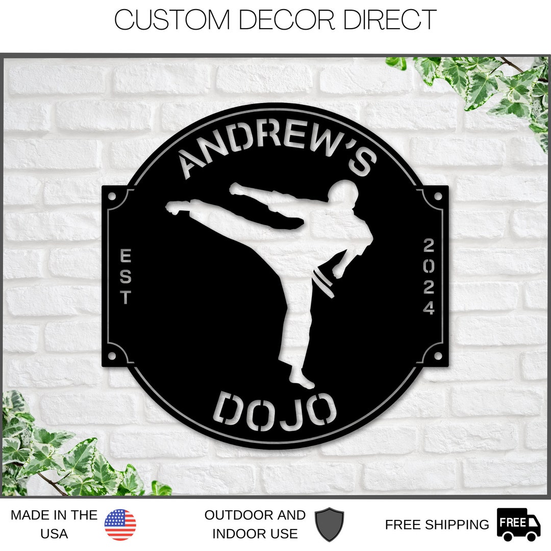 Karate Dojo Sign, Martial Arts Sign, Karate Metal Sign, MMA Gym Sign ...
