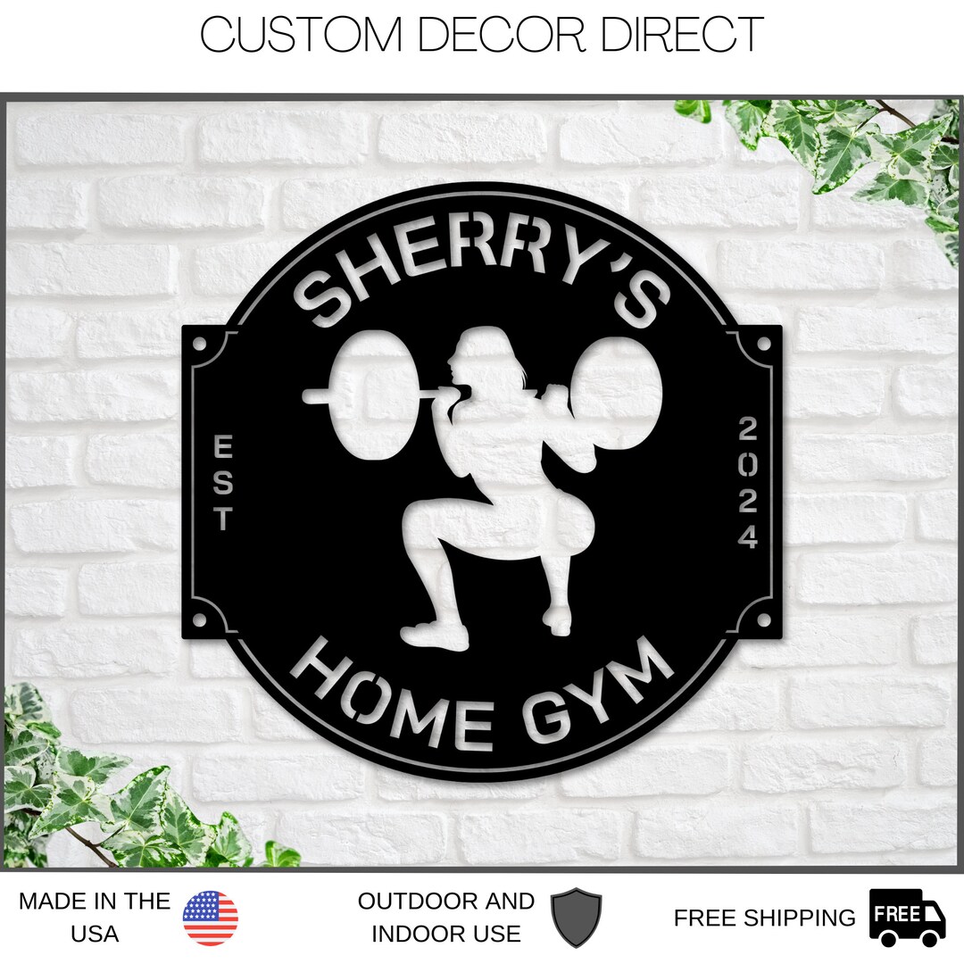 Personalized Women's Gym Sign, Women's Fitness Sign, Custom Metal Gym ...